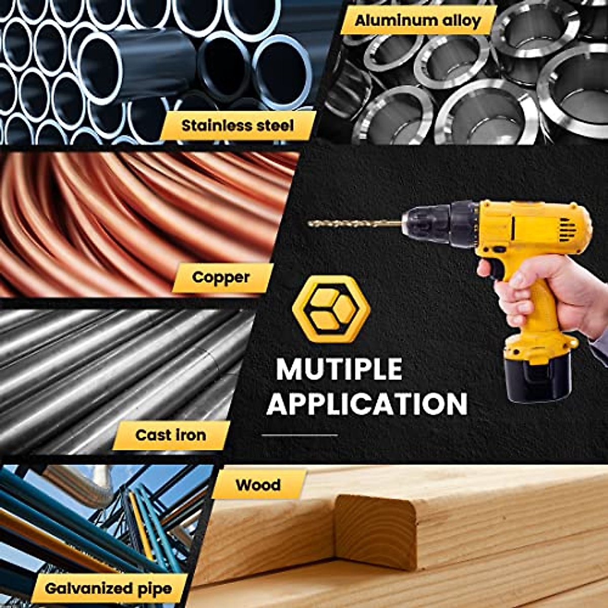 BOEN Cobalt Drill Bit Set - 13PCS M35 High Speed Steel Twist Jobber Length Drill Bits 1/16" - 1/4", Drill Bit for Hardened Metal, Stainless Steel, Cast Iron, Plastic and Wood, Indexed Storage Case