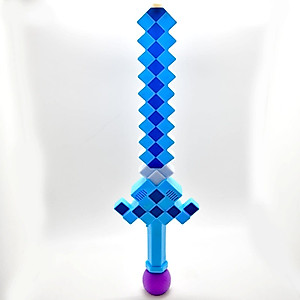 Winston Trading 2 Pack - Light Up Pixel Bubble Swords Bazooka Bubbles Gun Machine Wand Kids Toy (Random Colors)