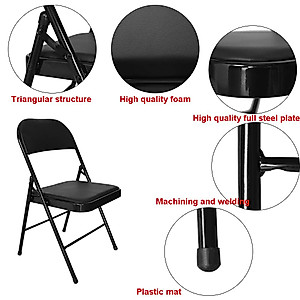 Executive Conference Task Office Chair,Folding Super Load-Bearing Steel Plate Chair, PU Leather,Double Sponge,Ergonomic,Anti-Slip Mat Silent(Ship from US!)