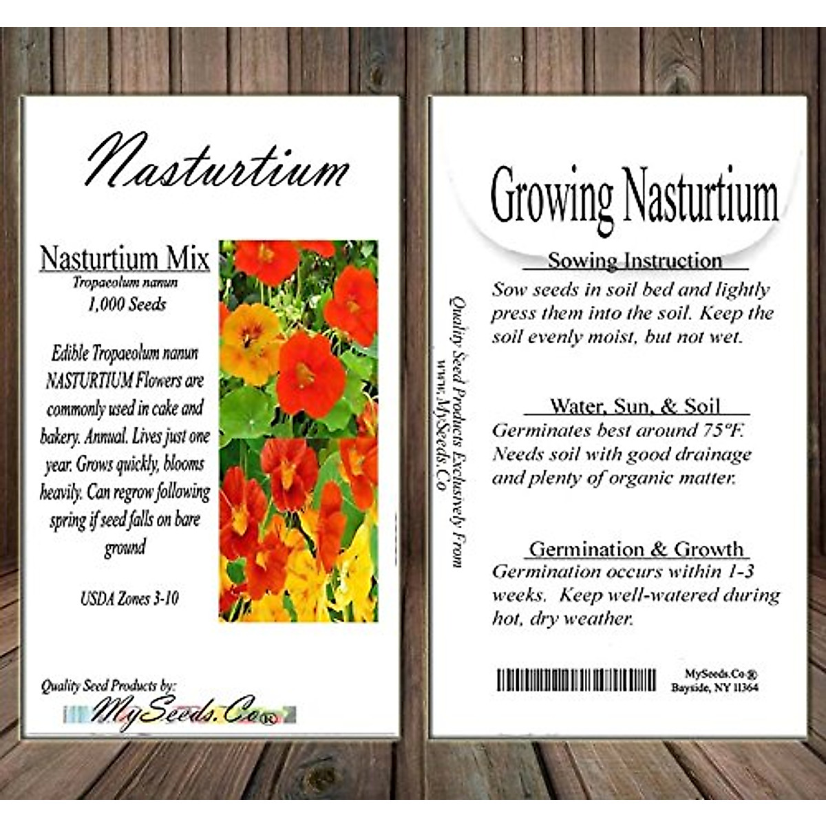 PETBROO Big Pack - Nasturtium Flower Seed Mix (1,000) - Edible Tropaeolum nanum - Spurred, Flat-Faced Trumpet - Used in Cake & Bakery - Flower Seeds by MySeeds.Co (Big Pack - Nasturtium Mix)