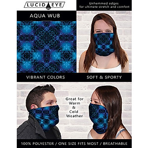 Lucid Eye Neck Gaiter Multipack 3PCS, Trippy Blue Series, Stretchy Tube Scarf