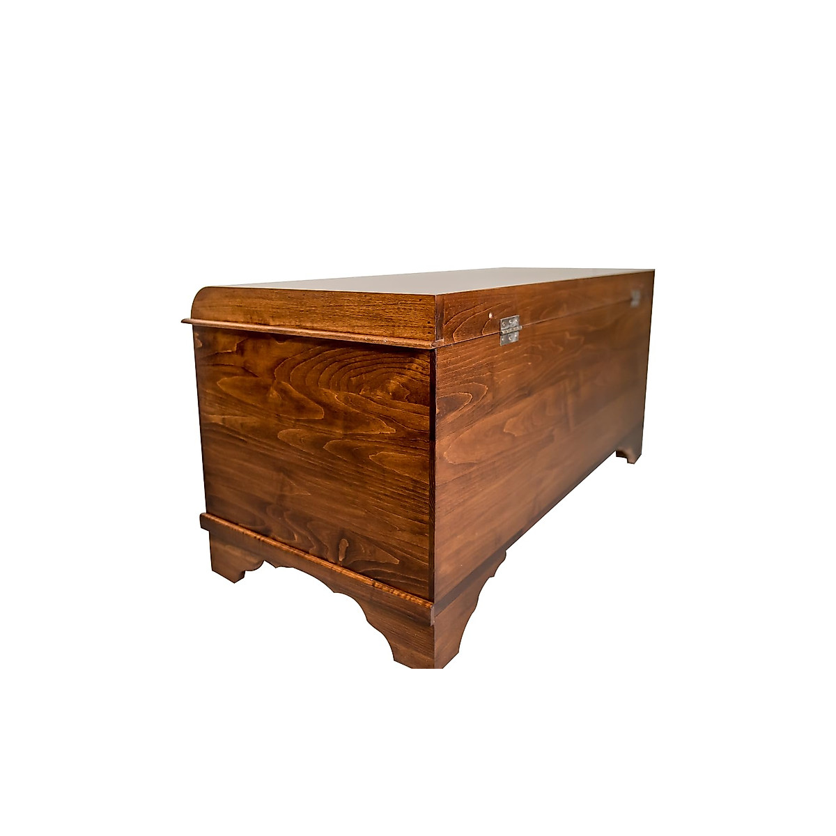 46" Cedar Hope Chest with Waterfall Top – Amish Cedar Chest w/Anti-Slam Hinges – Hope Chest with lock – Blanket Chest - Trunks for Blankets (Rustic Quartersawn Oak Wood, Asbury Stain, 46" Long)