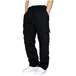 mens tall sweatpants my recent orders placed by me on Men's Fleece Cargo Sweatpants Open Bottom Drawstring Baggy Joggers Loose Fit Tech Athletic Workout Gym Pants A-black