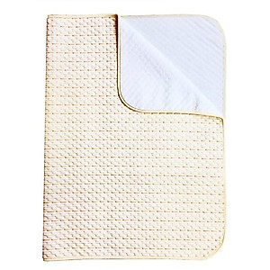 Waterproof Bed Pad Washable and Reusable Underpads 4 Layer Incontinence Mattress Protector 100% Cotton Surface for Children Adults and Pets by Yoofoss