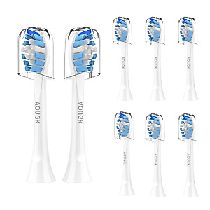 Replacement Toothbrush Brush Heads Compatible with Philips Sonicare Electric Rechargeable Toothbrushes, Tooth Brush Heads for Snap-on System, for Effective Cleansing and whitening, Pack of 8, White