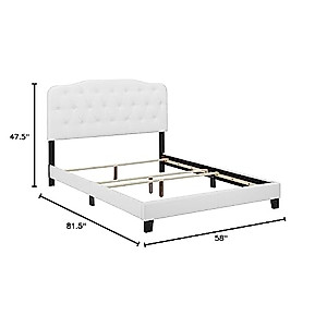 Modway Amelia Tufted Faux Leather Upholstered Full Platform Bed in White