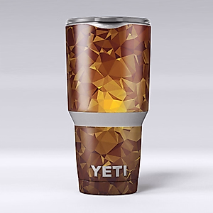 Design Skinz Orange Geometric V16 - Skin Decal Vinyl Wrap Kit Compatible with The Yeti Rambler Cooler Tumbler Cups