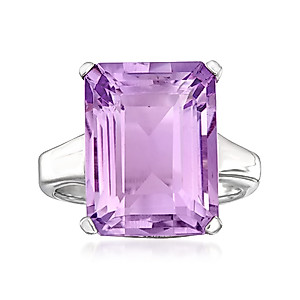 Ross-Simons 11.00 Carat Amethyst Ring in Sterling Silver. Size 8