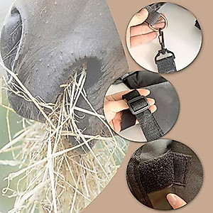Slow Feeder Hay Bag - Hay Storage Net for Horse Donkey Goat, Adjustable, Super Tough to Reduces Waste (2 PCS)