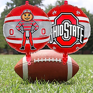 Havercamp Ohio State Balloons (3 Pcs)! Ohio State Party Supplies featuring Brutus the Buckeye. Constructed from Premium Mylar Material.