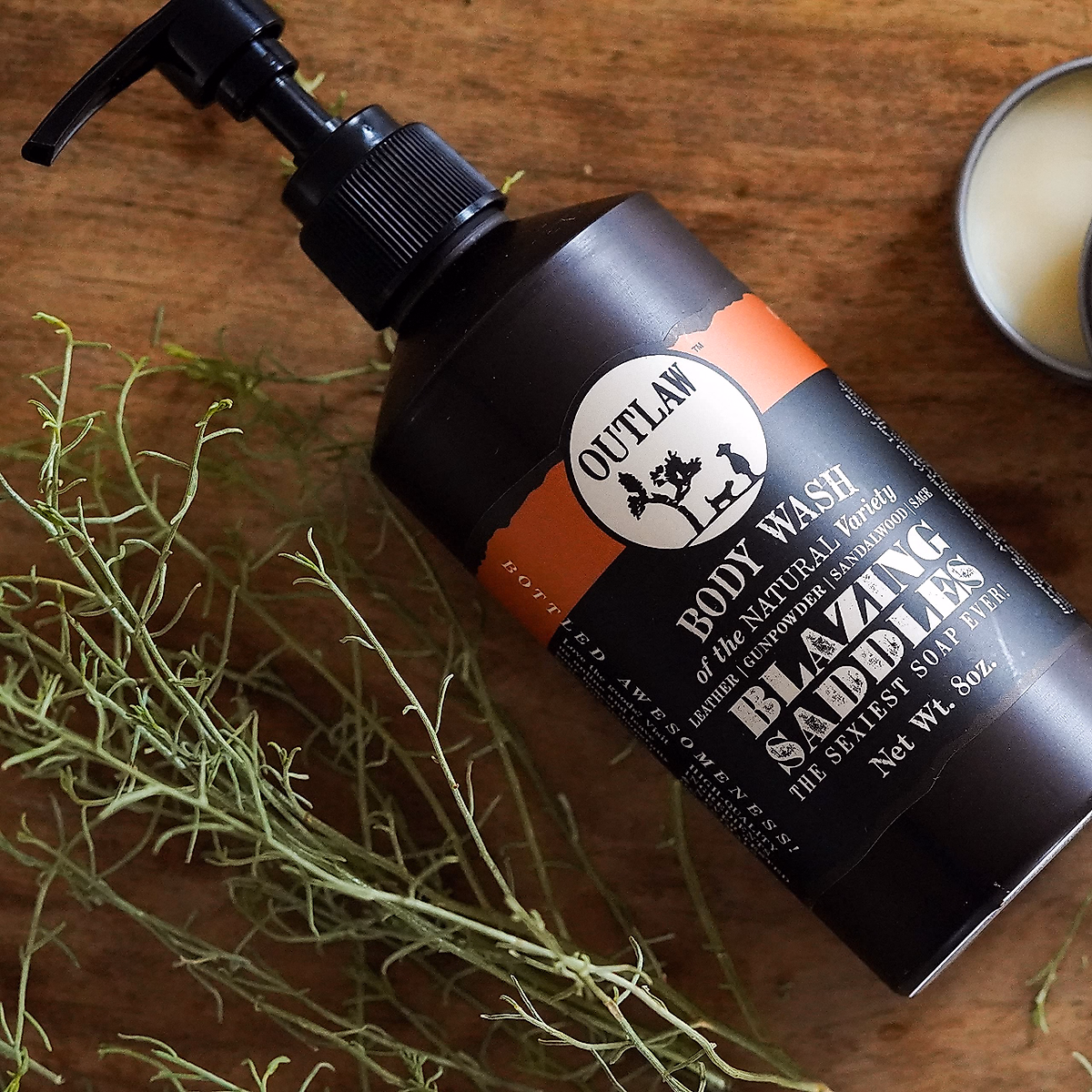 Blazing Saddles - The Sexiest Natural Body Wash Ever - Western Leather, Gunpowder, Sandalwood, and Sagebrush - Men's or Women's Body Wash - 8 fl. oz. - Outlaw