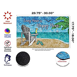 Toland Home Garden Happy Hour Beach 18 x 30 Inch Decorative Tropical Floor Mat Cocktail Doormat - 800401