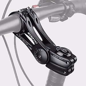 KOOTU Adjustable Bike Stem, 28.6mm / 31.8mm Bike Handlebar Extender ±85 Degree Aluminum Alloy Bicycle Stem Riser for Mountain Bike Road Bike BMX MTB(90mm)
