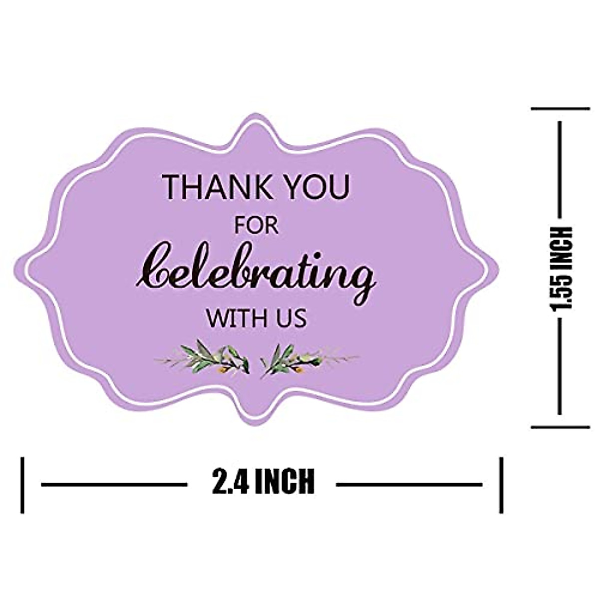 Thank You for Celebrating with Us Label Stickers,2 Inch Adhesive Wedding Favors Stickers,Decorative Stickers for Party Supplies(Purple,160PCS Per Pack)