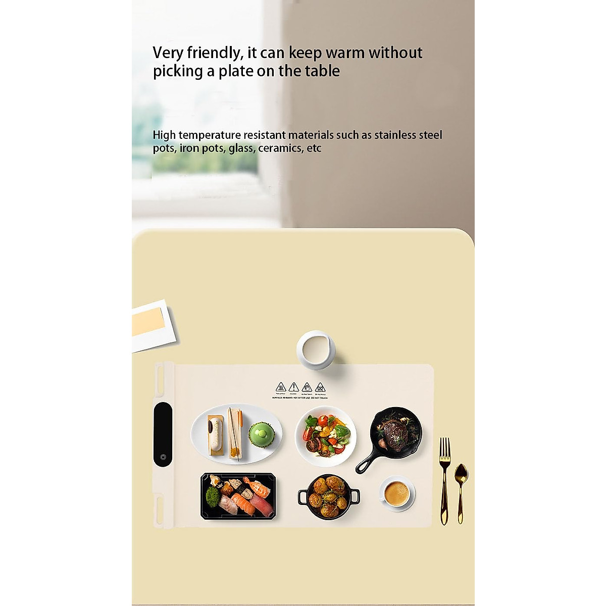 Adjustable Temperature, Foldable Food Heater, Suitable for Dining and Gatherings, Food Insulation Pads for Buffet and Family Gatherings, hot Plates for Holidays and countertops