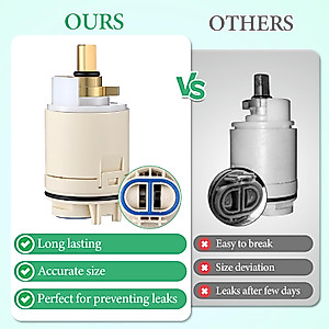 Enhon Single Function Pressure Balance Cartridge Replacement for RP70538, Shower Cartridge Compatible with Peerless and Delta Single Handle Tub and Shower Faucet (Check Valve Not Included)