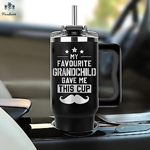 My Favorite GrandChild Gave Me This Cup Tumbler 40Oz - Father Day, Christmas Gift Grandpa, Grandpa Birthday Gifts from Grandkids, Granddaughter, Grandson, Kids - Grandfather Mug, Present for grandpa