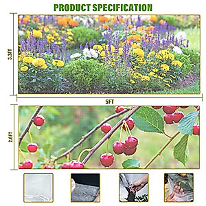 SATOCVAY Insect Bird Barrier Netting, 6 PCS Netting for Garden Protection with Drawstring, Plant and Fruit Tree Netting Barrier Bags, Durable Plant Cover for Plant, Fruit, Flower, Vegetable