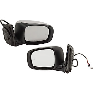 Kool Vue Driver & Passenger Side Power Heated Mirrors for Dodge Grand Caravan Chrysler Town & Country 2009-2016 With Signal Light & Blind Spot Monitor; Without Memory Chrome