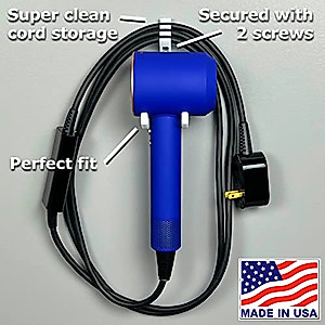 Wag Moto Hair Dryer Holder Wall Mounted Hook Stand Storage Organizer Mount for Dyson Supersonic Blow Hair Dryer Under Sink Cabinet