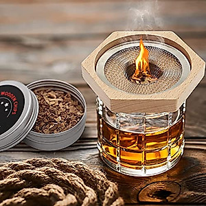 Cocktail Smoker Kit, Old Fashioned Smoker Kit, Bourbon Whiskey Smoker Infuser Kit with 4PCS Wood Chips - Gifts for Fathers Day, Lover, Men, Friends