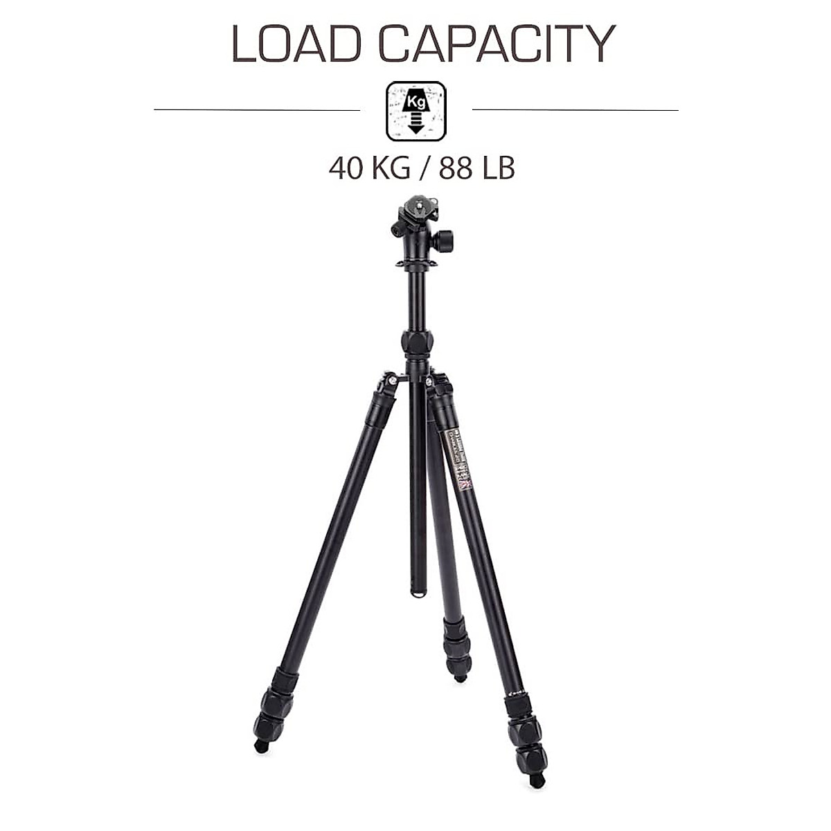 3 Legged Thing Charles 2.0 Aluminium Tripod Kit with AirHed Pro – Adjustable Camera Tripod with 3 Detachable Legs - Darkness (Matte Black) (CHARLESKITDARK2)