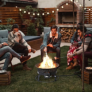 SANAUVULCAN Portable Propane Fire Pit, 58,000 BTU Outdoor Propane Gas Fire Pit for Camping, Backyard, Tailgating and Patio, Gas Fire Pit Bowl with Cover, Lava Rock Stone and Tank Stabilizer Ring