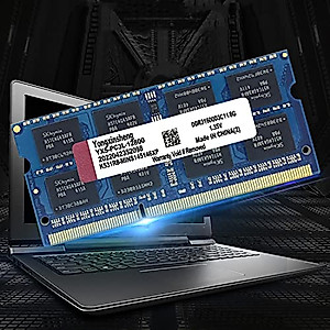 Yongxinsheng DDR3 / DDR3L 16GB Kit (8GBx2) Laptop RAM 1600MHz PC3L/PC3-12800 SODIMM Non-ECC Unbuffered 1.35V/1.5V 2Rx8 Dual Rank 204 Pin CL11 Notebook Computer Memory Upgrade Module(Blue)