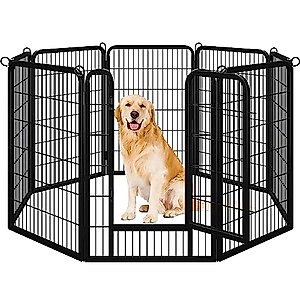 Yaheetech Dog Playpen Outdoor, 8 Panel Dog Fence 40" Indoor Pet Pen for Large/Medium/Small Dogs Heavy Duty Pet Exercise Pen for Puppy/Rabbit/Small Animals Portable Playpen for RV Camping Garden Yard