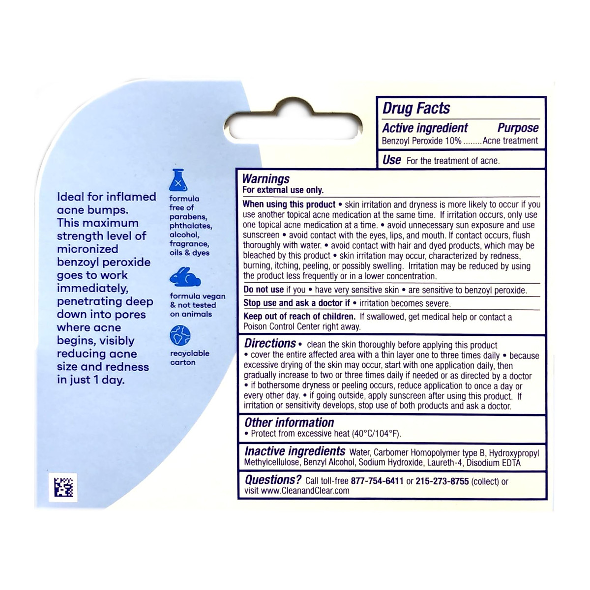 Clean & Clear Persa-Gel 10 Acne Gel, 10% Benzoyl Peroxide, 1 fl. oz