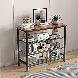Wire Shelving Unit Metal Shelf Storage Shelves with 4 Tier Layer Rack Strong Rack Free Standing Display Storage Shelf Plant Flower Stand Low Organization Shelf Rack for Kitchen Living Room,4 Tier