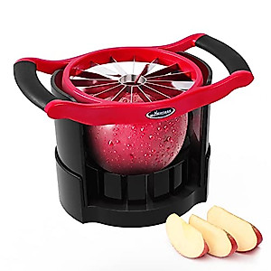 Newness Apple Cutter Slicer, [Large Size] 16 Slices HEAVY DUTY Apple and Pear Corer Divider with Base, [Upgraded] Cut Apples All The Way Through, Stainless Steel Fruits & Vegetables Divider, Wedger