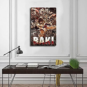 YYUU Gurappura Baki Poster Baki Hanma Poster Baki Poster (18) Canvas Poster Posters for Room Aesthetic Art Poster Print Poster 12x18inch(30x45cm) Unframe-style
