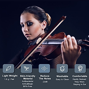 2 Pairs High Fidelity Concert Ear Plugs, Silicone Hearing Protection Earplugs, Noise Reduction Music Ear Plugs for Concerts, Musicians, Festival, DJ’s, Nightclub, Drummers and Raves Party - 23dB