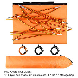 KUUQA Kayak Boat Canoe Sun Shade Canopy for Single Person, Kayak Accessories Valentines Day Anniversary Birthday Gifts for Him Her Husband Wife（Orange）