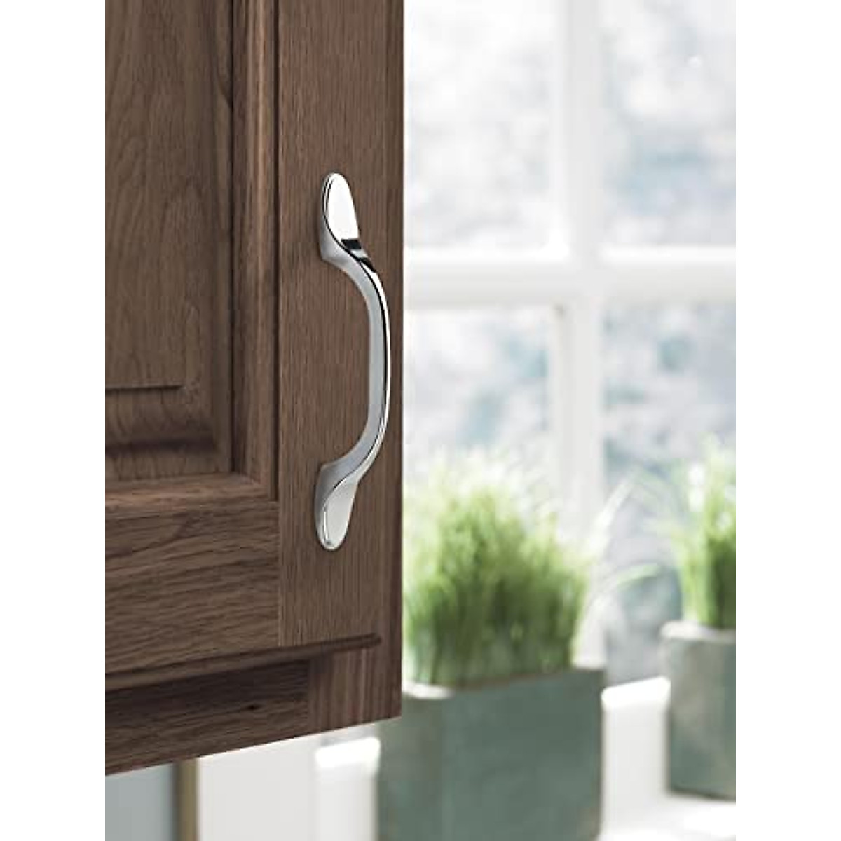 Amerock | Cabinet Pull | Polished Chrome | 3 inch (76 mm) Center-to-Center | Ravino | 1 Pack | Drawer Pull | Drawer Handle | Cabinet Hardware