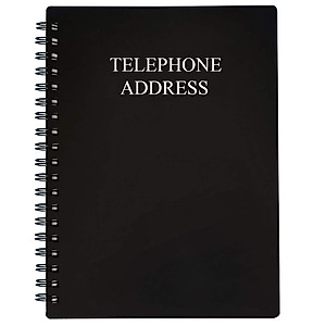 Nokingo Telephone Address & Birthday Book with Tabs, Address Log Book for Contacts, with Phone Numbers, Addresses, Birthday & Password. Alphabetical A-Z Organizer, Black, 5x7 inch