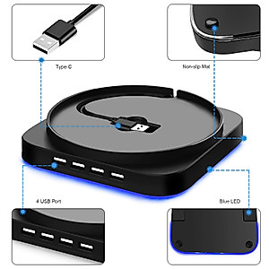 Vertical Stand for Xbox Series X Console, 4 Ports USB Hub Combo Kit Docking Station, AKNES Xbox Series X Vertical Stand with USB2.0 Extender Adapter Splitter for Xbox X