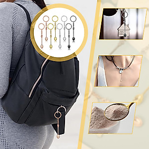 Lusofie 8 Pcs Mini Crown Spoon Keychain Pendant Tiny Spoon Alloy Spoon Necklace Small Spoons With Key Ring For Digging Condiment Sand And Making Keychains Necklaces Bracelets Accessories(4 Colors)