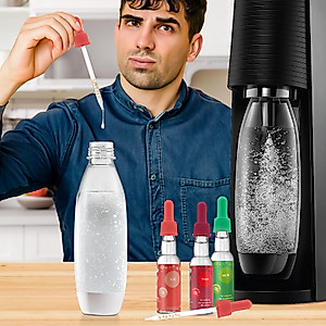 Glass Dropper Pipettes Compatible with Sodastream Bubly Drops Flavors, Flavoring Dropper 1ML Pipette with Graduated Dropper for Sodastream Bubly Bottle, with Cleaning Brush(Colorful)