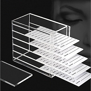 LXIANGN Acrylic 5 Layers Clear Eyelash Storage Box Lash Display Organizer Eyelash Storage Tray for Grafting Lash Extension