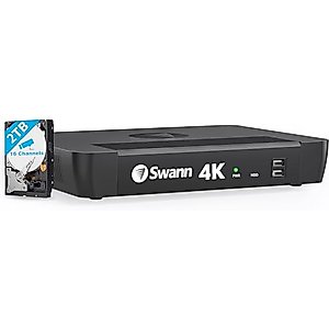 Swann 4K 16Channel Security Camera System NVR Recorder: nvr-8580 Security PoE NVR Box with 2TB HDD,24/7 Continuous Recording,Work with Swann IP 12MP/4K/5MP/4MP HD Cameras, SRNVR-168580H