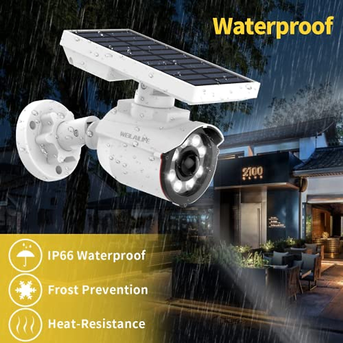 WEILAILIFE Solar Motion Sensor Light Outdoor, Wireless Solar Security Floodlight, Waterproof 1600- Lumen LED Spotlight for Garden, Driveway, Backyard, Pathway, Porch, Patio, Camp