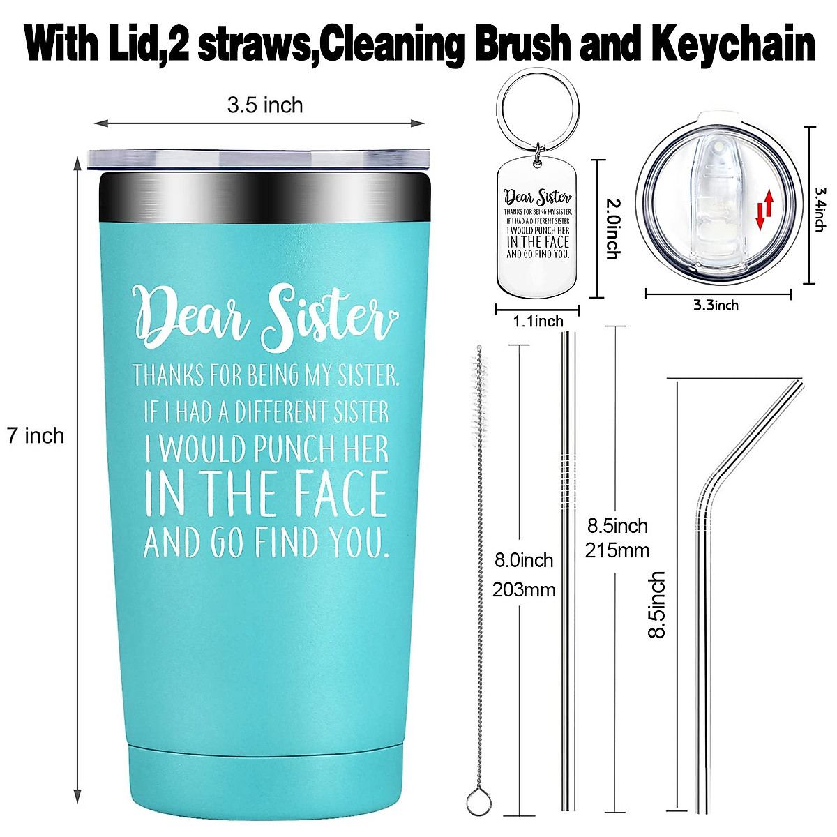 Fufandi Sisters Gifts from Sister, Brother - Funny Gifts for Sister - Sister Gifts for Women - Friendship Christmas Gifts for Women, Birthday Gifts for Little, Big Sister, Sister in Law - Tumbler