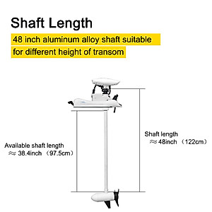 AQUOS Haswing White 12V55LBS 48inch Bow Mount Trolling Motor with Remote Control, Wired Foot Control, Quick Release Bracket for Inflatable Boat Bass Boat Aluminum Boat Fishing Freshwater/Saltwater