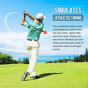 Zeonetak Golf Swing Trainer Aid - Golf Swing Training, Practice Warm-Up Stick for Strength,Rhythm, Flexibility, Tempo, and Balance Suit for Indoor & Outdoor (40 Inches, RED)