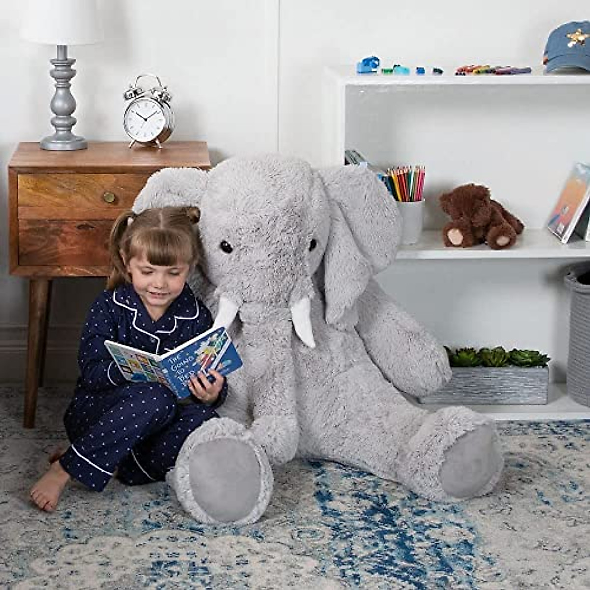 Vermont Teddy Bear Giant Elephant Stuffed Animal - 4 Foot Big Stuffed Elephant Plush from Giant Cuddle Collection - Collectible Plushies for Kids & Adults - Crafted in The USA
