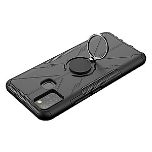 Kukoufey Case for Infinix Smart 5 Case Cover,360°Rotatable Kickstand Dual Layer Shockproof Case for Infinix Hot 10 Lite X657B / Smart 5 Case Black