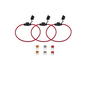 KOLACEN Automotive Car Truck in-line 16 Gauge Fuse Holder for Mini Blade Type Fuse 3 Pieces + 6 Pieces Mini Blade Fuse 5Apm 7.5Apm 10Apm