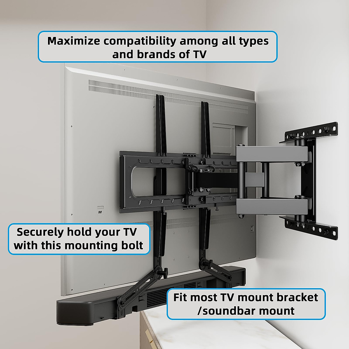 HOME VISION TV Mount Screws - Complete with M4, M5, M6, and M8 TV Mounting Hardware Kit Set, Washers, and Spacers Included Fit Most TVs up to 100 inch